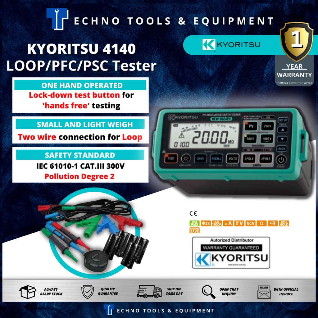 KYORITSU 4140 LOOP/PFC/PSC Tester - 100% New & Original | Shopee Malaysia
