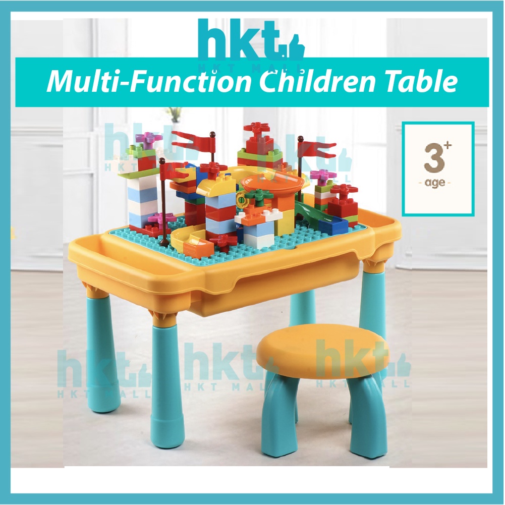 Multi-Function Children Table Building Blocks Learning Playing Study ...