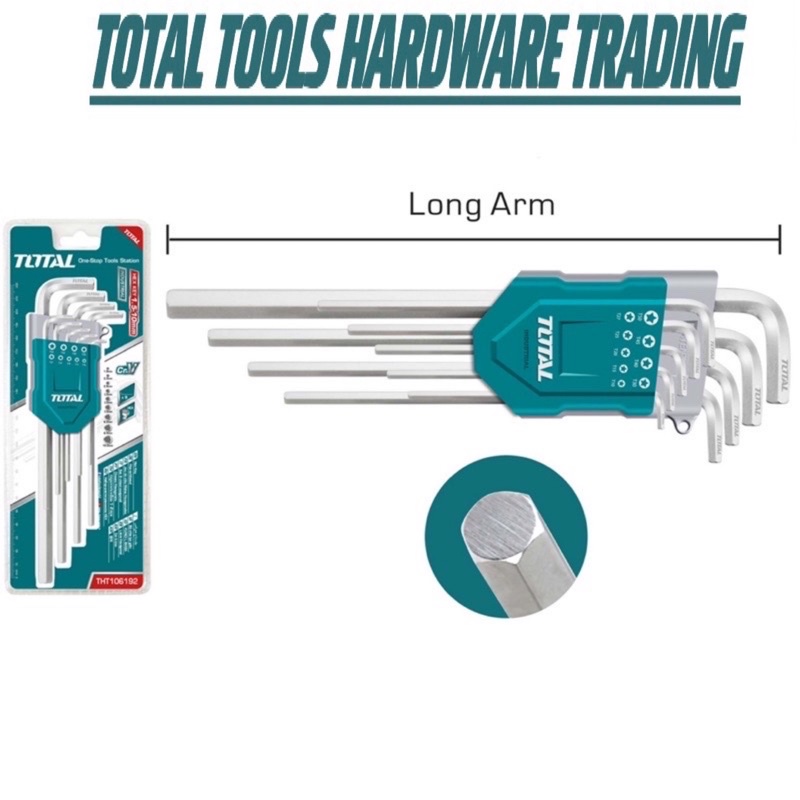 TOTAL 9pcs Hex Key Set THT106192 | Shopee Malaysia