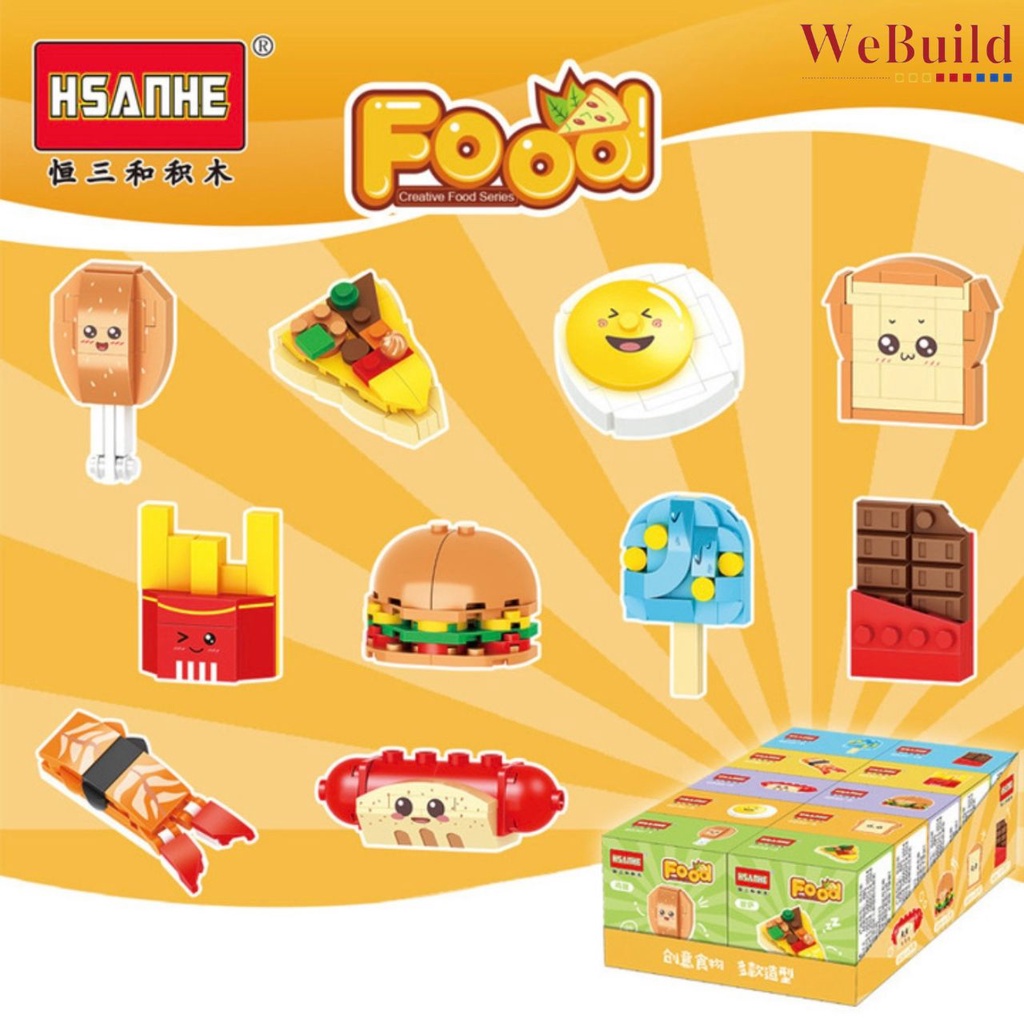 Hsanhe 6036 Food Mini Figure Building Block 恒三和可爱食物迷你积木 WeBuild ...