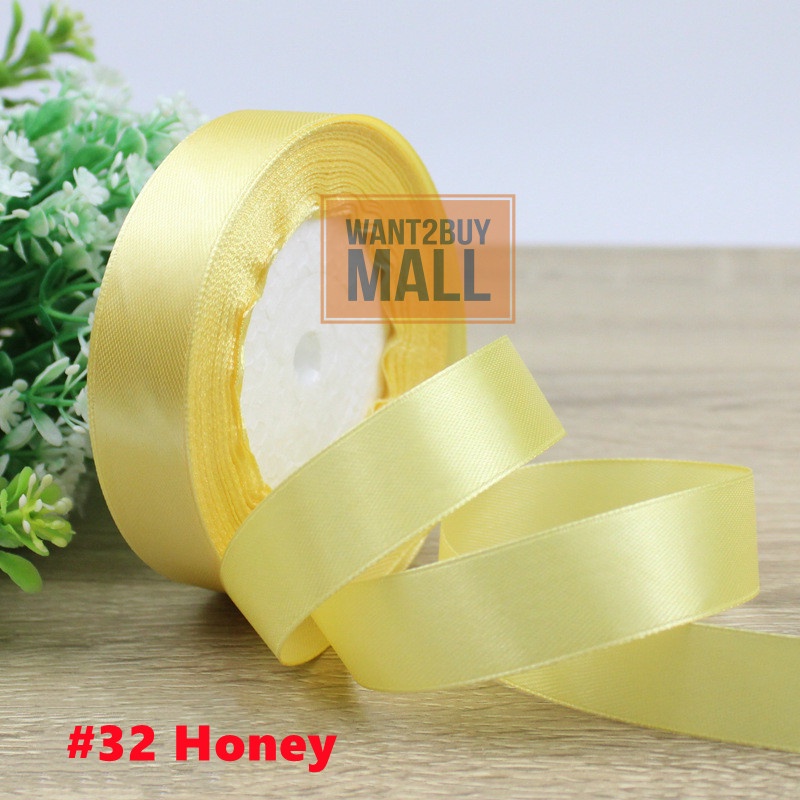 🇲🇾 2CM (22M) DIY Bow Craft Satin Ribbon Flower Wrapping Webbing ...