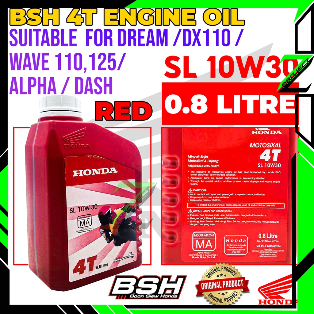 Boon Siew Honda BSH Engine Oil 4T Fully Synthetic 100% Original 10W40 ...