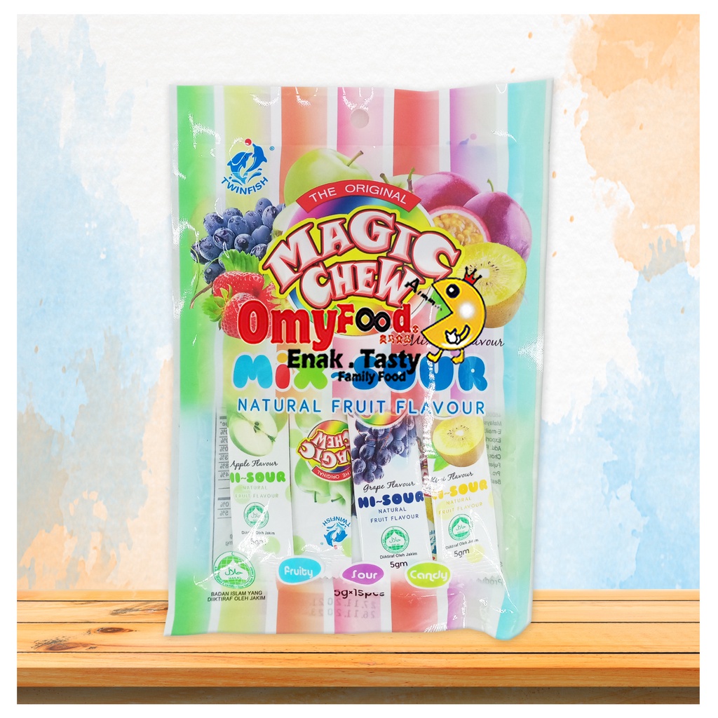5g x 15pcs TwinFish Magic Chew Mix Sour [Natural Mixed Fruit Flavour ...