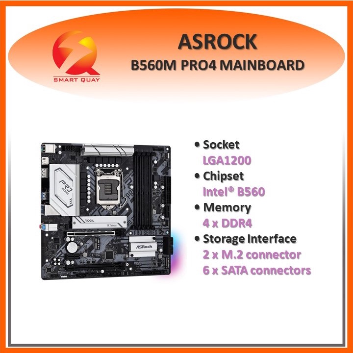 ASROCK B560M PRO4 LGA1200 MAINBOARD | Shopee Malaysia