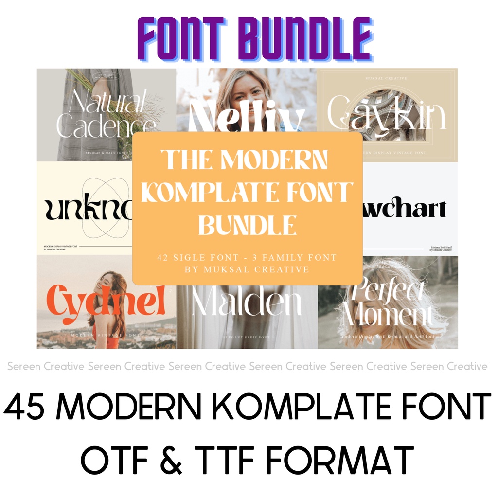 MF05 The Modern Komplate Premium Font Bundle (OTF and TTF) For Ipad ...
