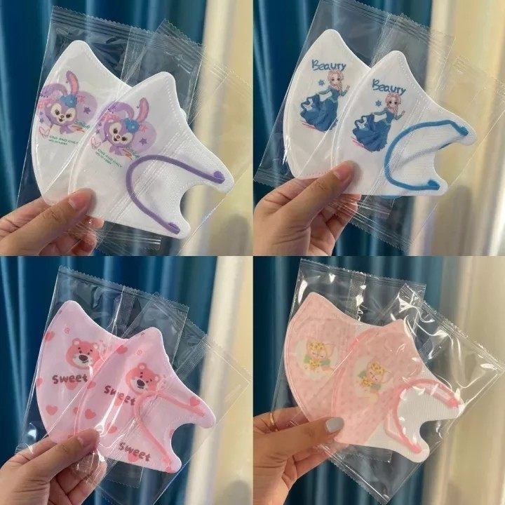 Individual Pack 50Pcs Kids Cartoon Disposable Face Mask Frozen Princess ...