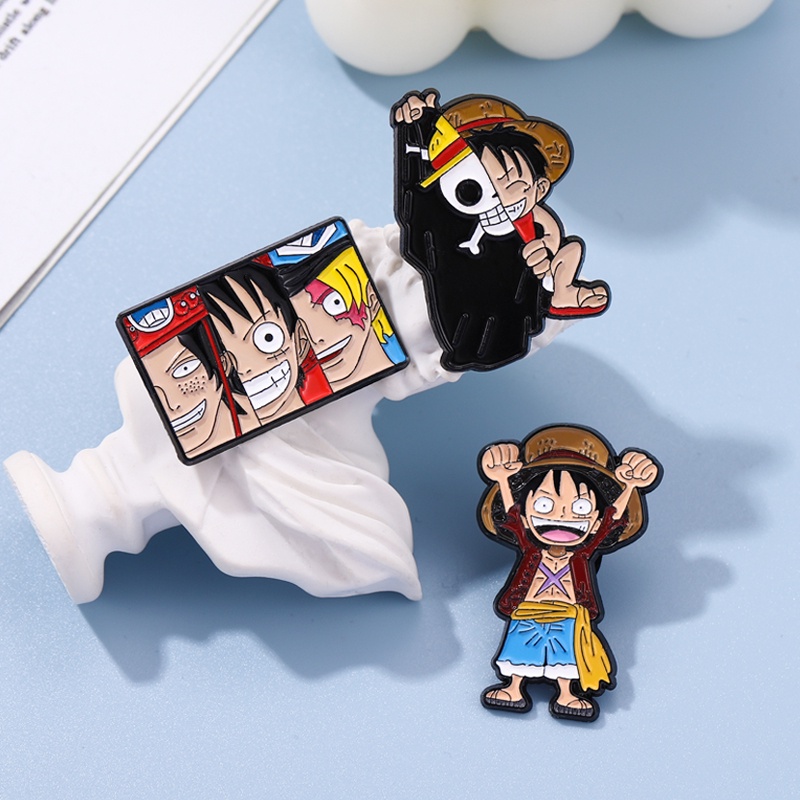 Luffy Ace Sabo Roronoa Zoro Enamel Brooch Pins Badge Lapel Pins ...