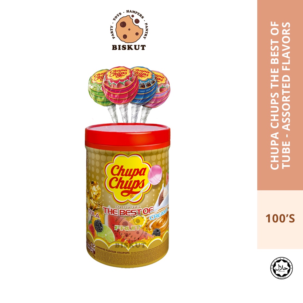 [Chupa Chups] The Best Of Lollipops Tube (100's) - Assorted Flavors | Shopee Malaysia