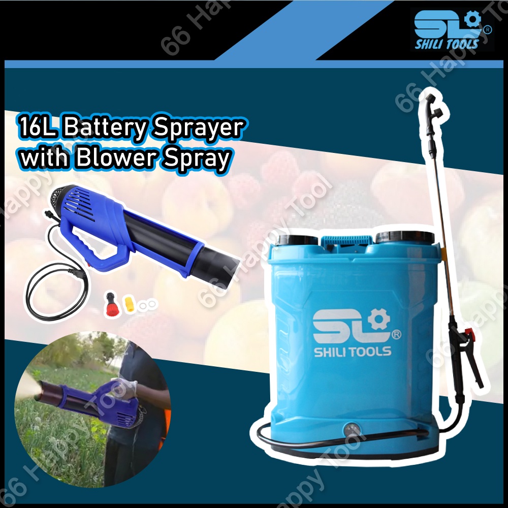 16L Portable Rechargeable Knapsack Battery Sprayer with Blower Spray ...