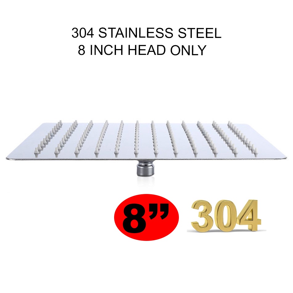 [PACKAGE] 8 Inch Stainless Steel Shower Head Rainfall Shower Head Ultra ...