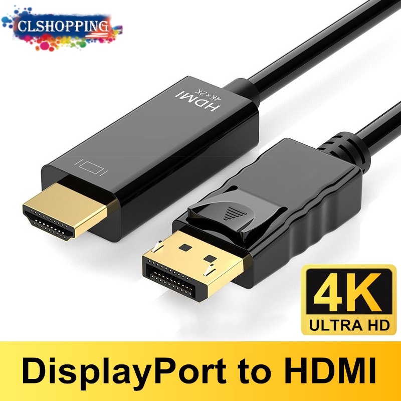 DP to HDMI / HDMI to DP Cable 4K/1080 High Speed Displayport to HDMI ...