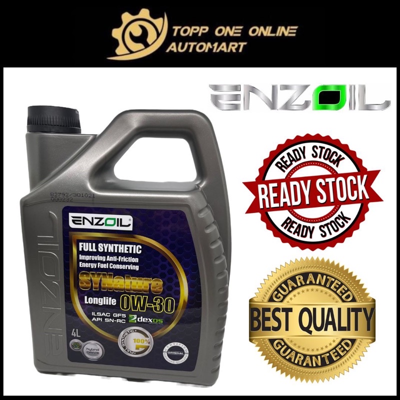 ENZOIL SYNATURE LONGLIFE 0W-30 4LITRE FULLY SYNTHETIC ENGINE OIL ...