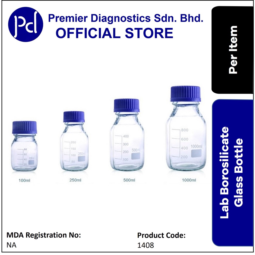 [STOCK CLEARANCE] PREMIER Borosilicate Glass Bottle - Reagent bottle ...
