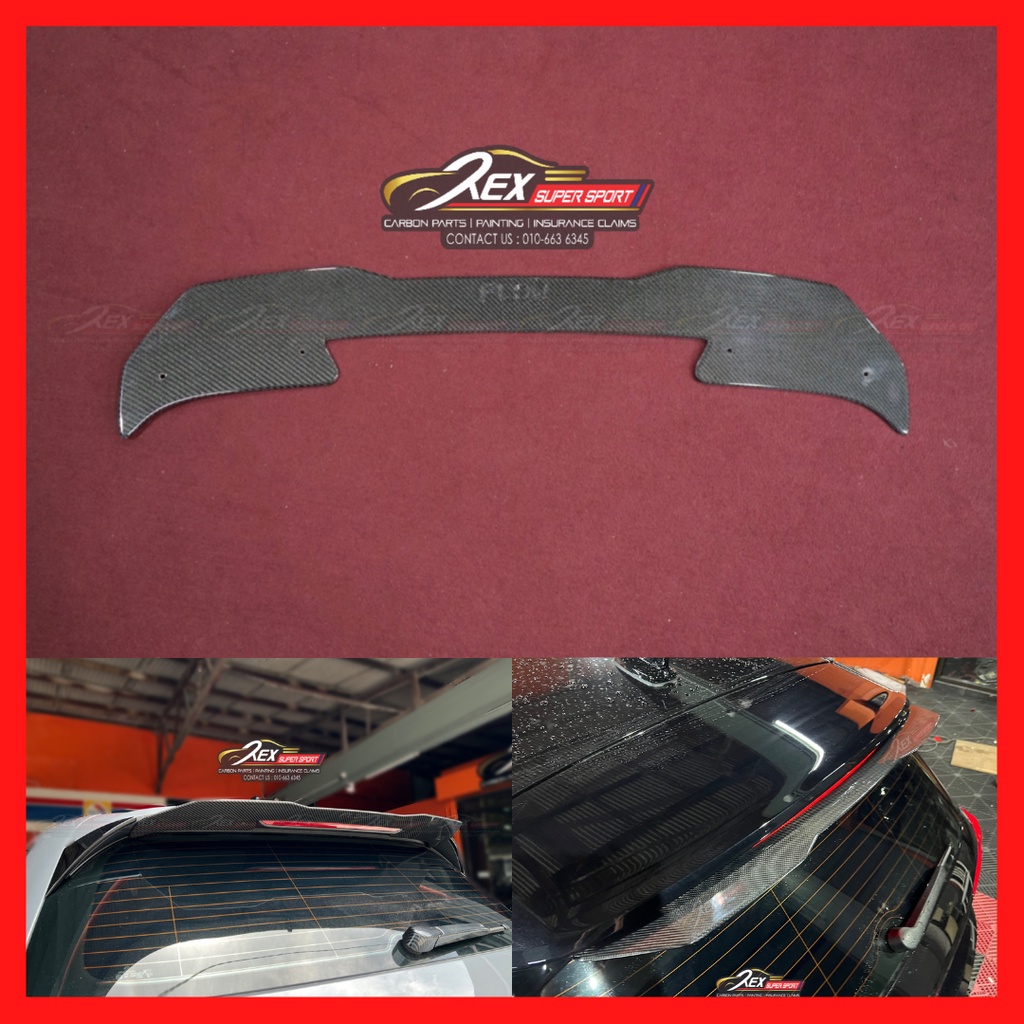 VW Volkswagen Golf Mk8 GTI R R-Line Rear Spoiler F Real Forged Carbon ...