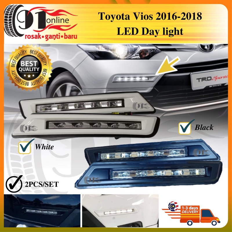 Toyota Vios 2016 2017 2018 Front Bumper DRL LED Day light Lamp DayLight ...