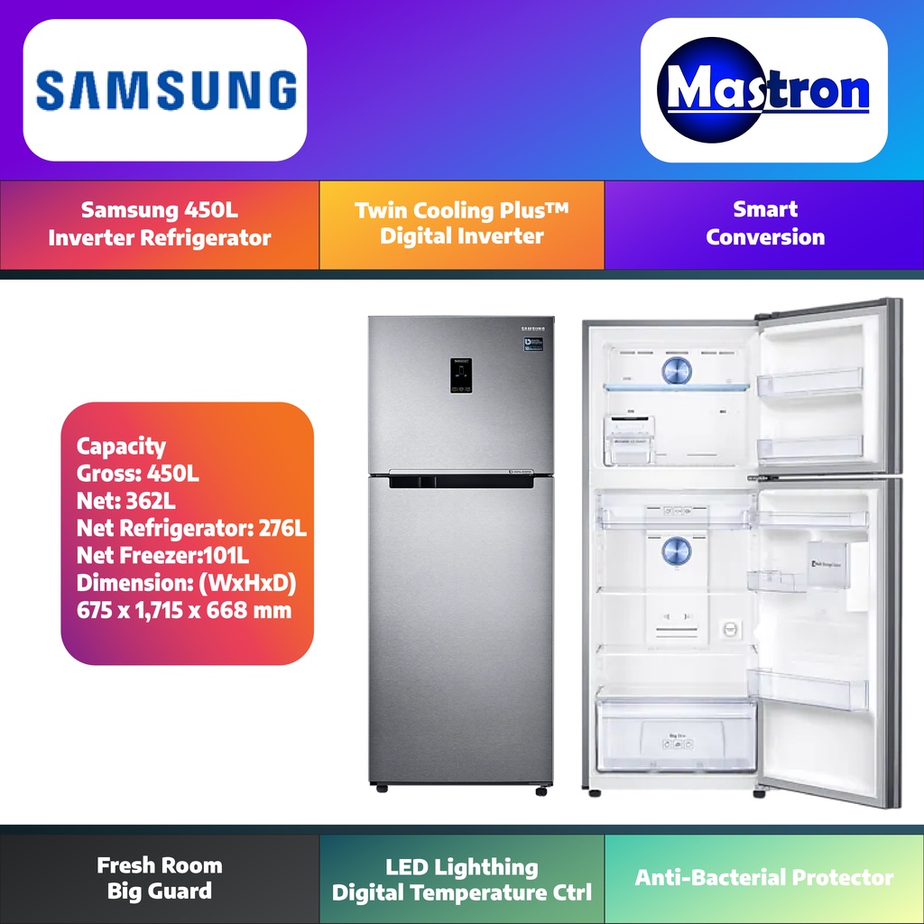 [RM120 Cashback] Samsung Refrigerator 450L | Peti Ais Samsung 450L Dua ...