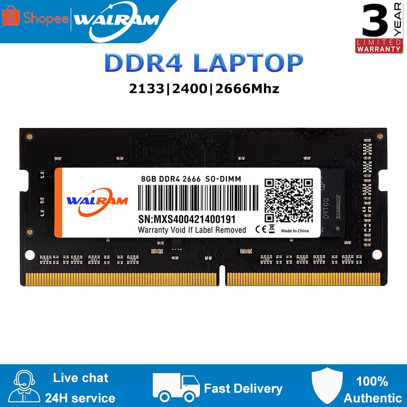 Walram DDR4 SODIMM 1.2V Laptop Memory 2400Mhz/2666Mhz/3200Mhz RAM (4GB ...