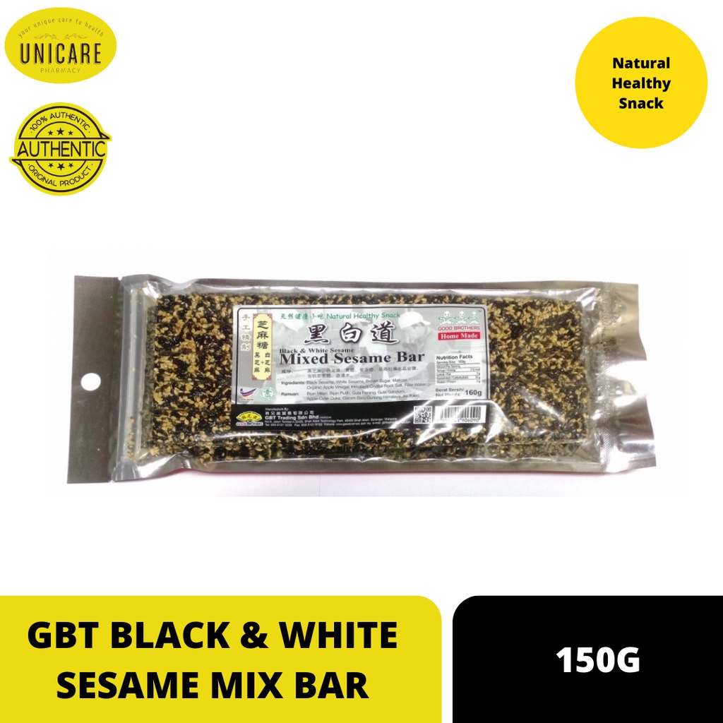 GBT BLACK & WHITE SESAME MIX BAR 150G | Shopee Malaysia