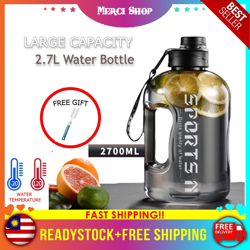 MS 2.7L Water Bottle Gym Sport Portable Large Drinking Bottle BPA Free ...