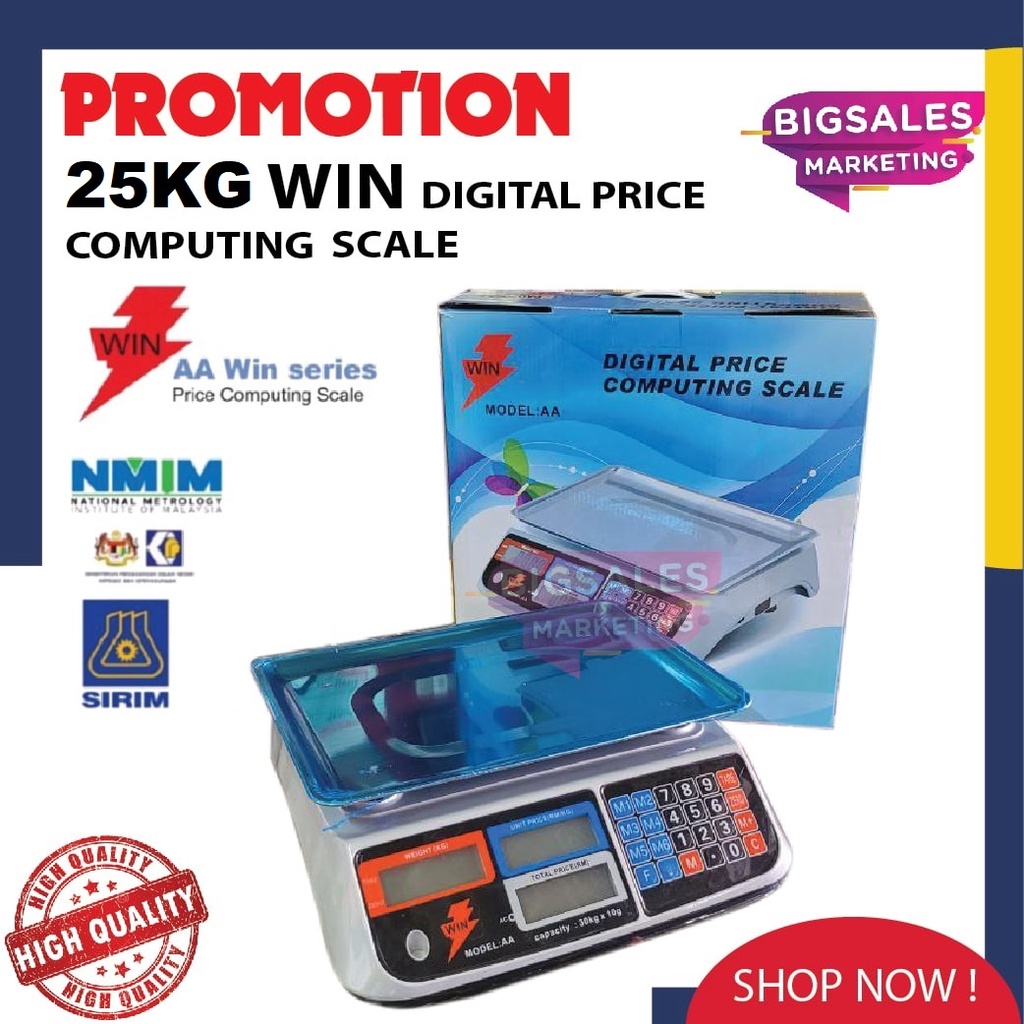 WIN 25KG x 5G Digital Electronic Rechargeable Scale Price Computing ...