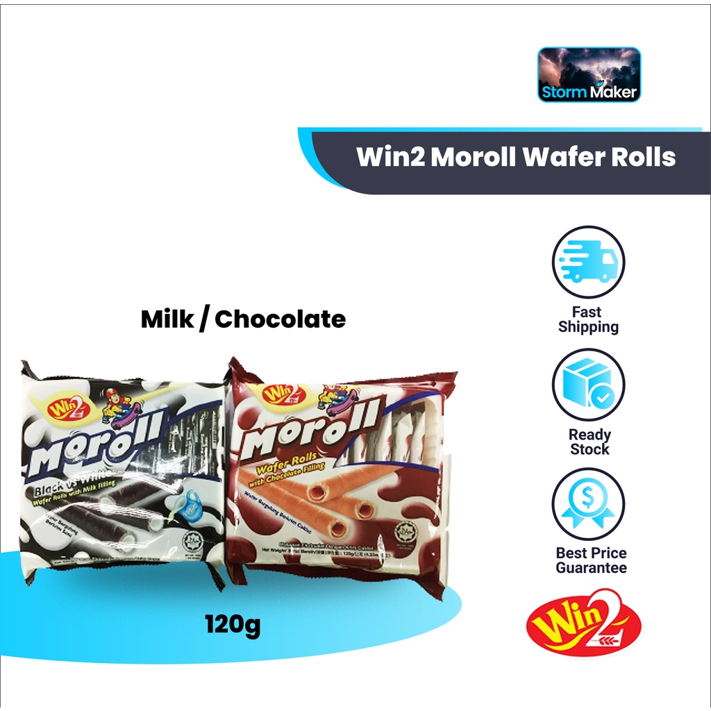 Win2 Moroll Wafer Rolls (120g) Milk/Chocolate Egg Roll-Gulungan Telur ...