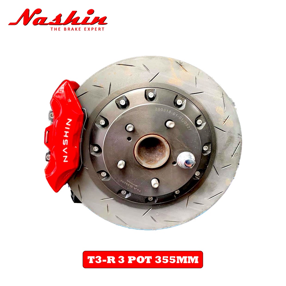 Nashin T3-R Rear 3 Pot Forged Caliper E-Brake System Brake Kit (355mm ...