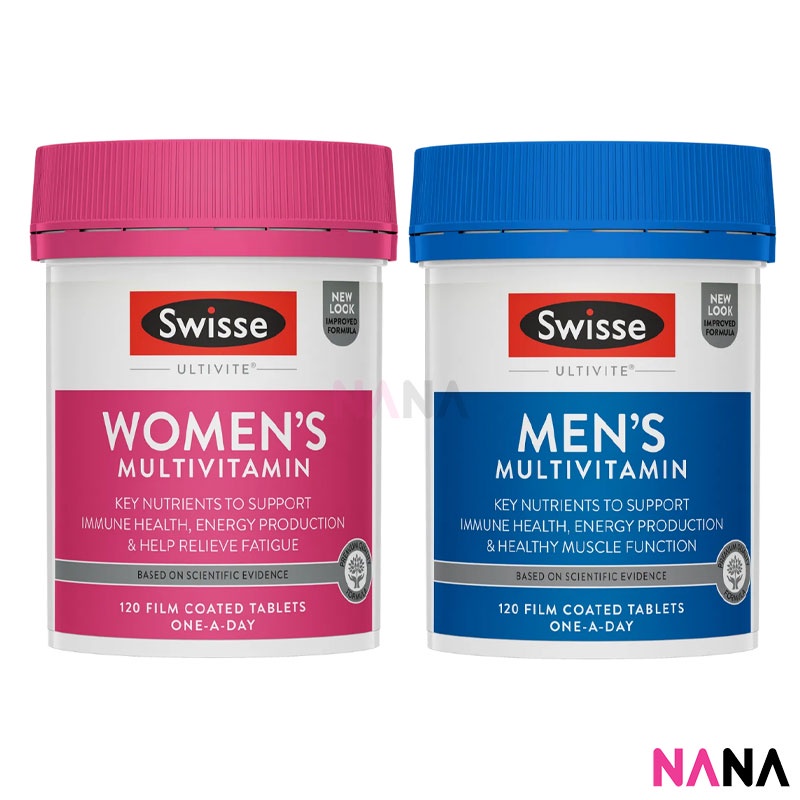 Swisse Ultivite Multivitamin Couple's Pack for Men & Women (120 Tablets + 120 Tablets) | Shopee ...