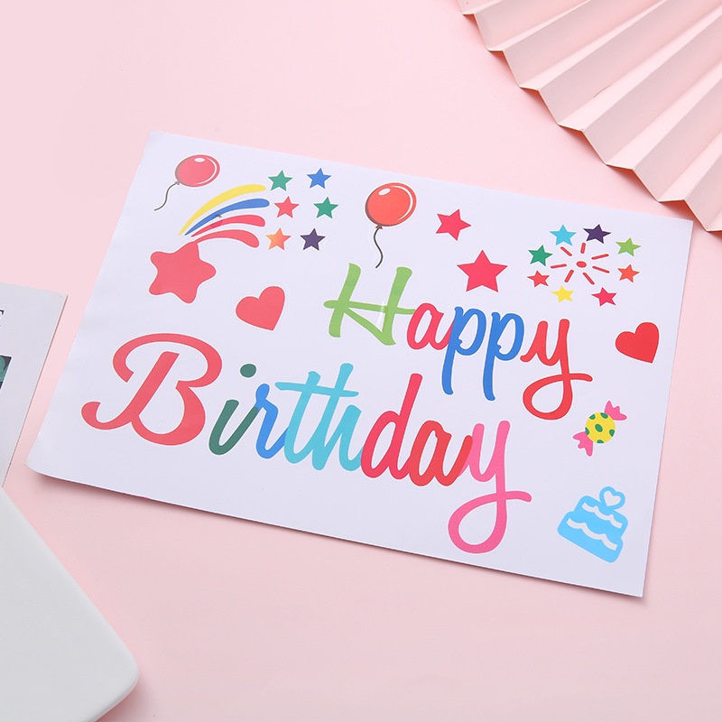 New Colorful Transparent Bounce Ball Stickers DIY Birthday Letters and ...