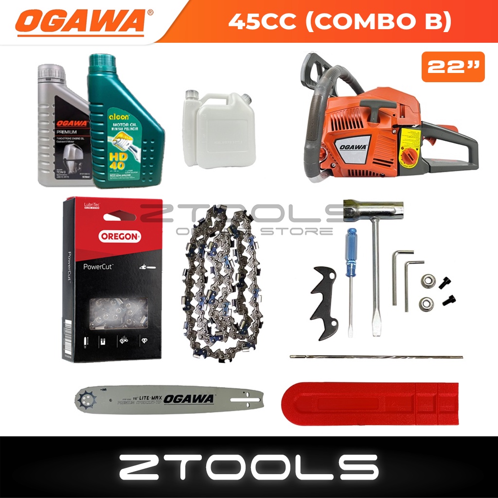 OGAWA 12" 16" 18" 20" 22" Petrol Chainsaw | 45cc | Heavy Duty Oregon ...