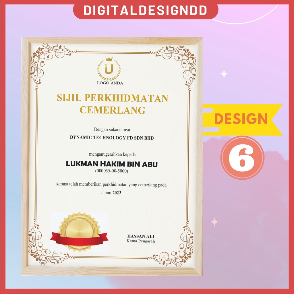 Sijil digital 48 template digital certificate pelbagai pilihan edit ...