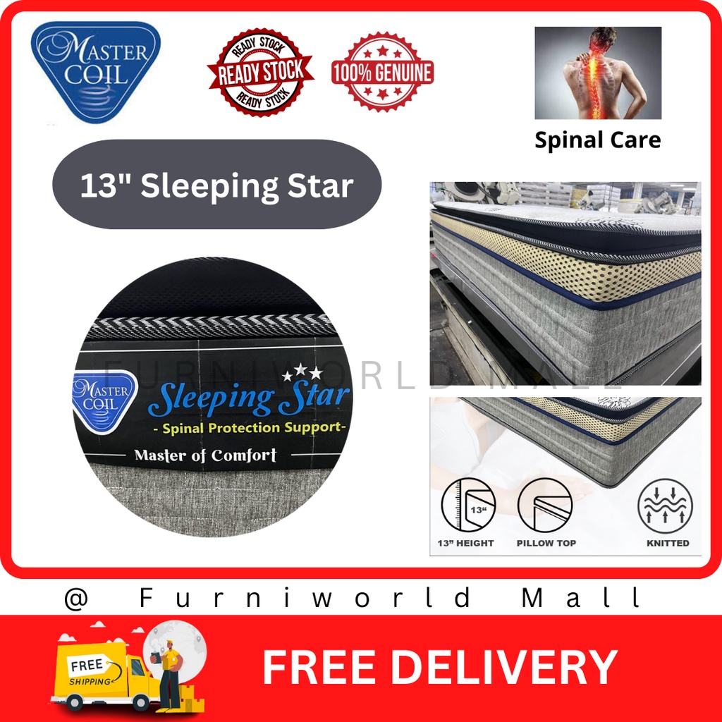MASTERCOIL Sleeping Star 13“ Pillow Top Spring Mattress-2 Sizes | Shopee Malaysia
