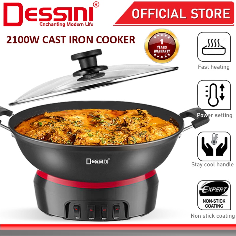 DESSINI ITALY Electric Cooker Steamboat Hot Pot Casserole Non Stick ...