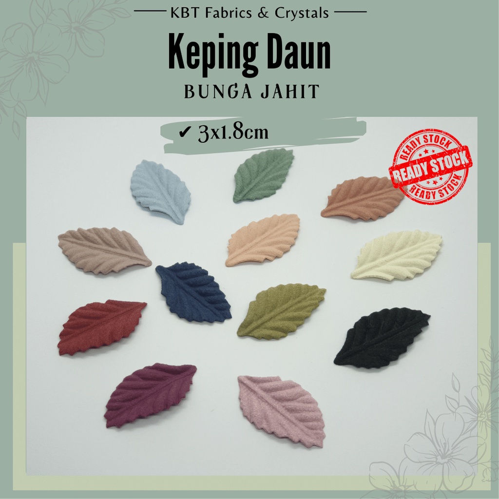 [1pcs] Sew on Leaf / Keping Daun Jahit Faux Leather Fabric Exclusive ...