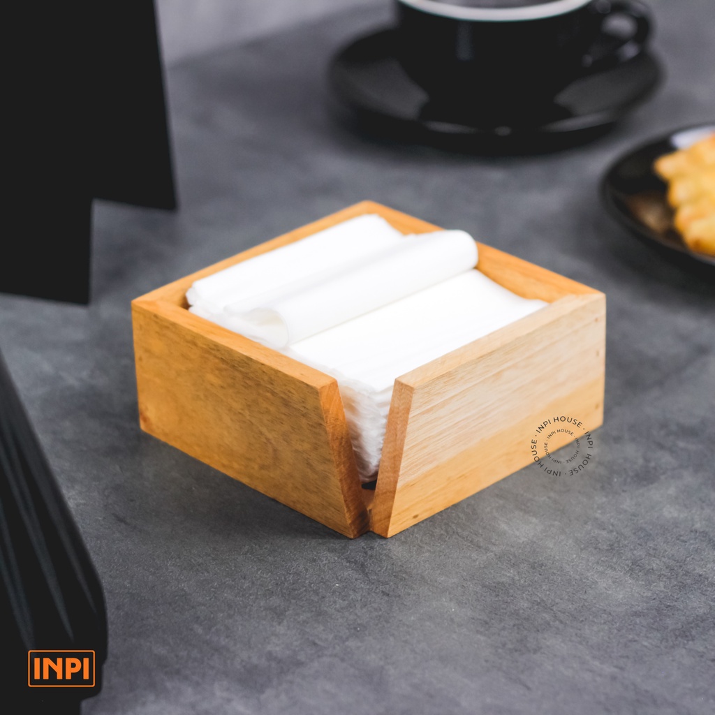 KAYU Cafe Wooden Tissue Box Small Tissue Container - INPI | Shopee Malaysia