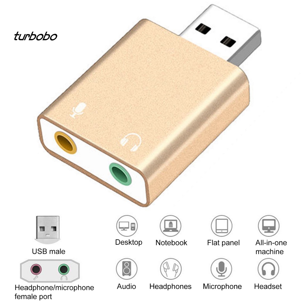 turbobo External-sound USB Speaker Sound Card for Laptop Micro-phone ...