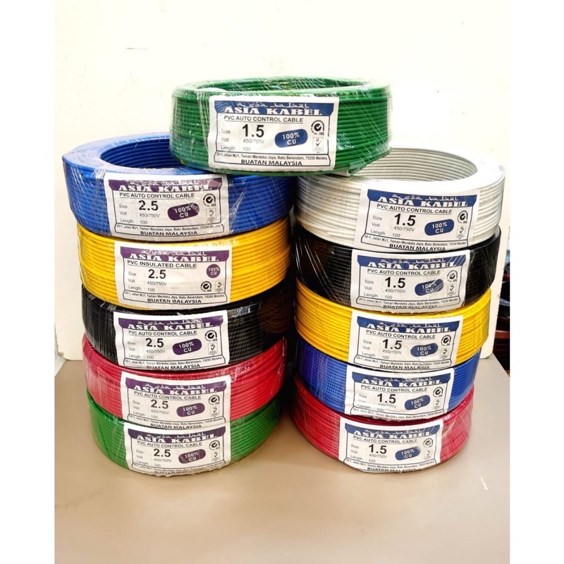 1.5 / 2.5 MM PVC Single Core Cable (100% Copper)(Made in Malaysia) copper wire / kabel elektrik ...