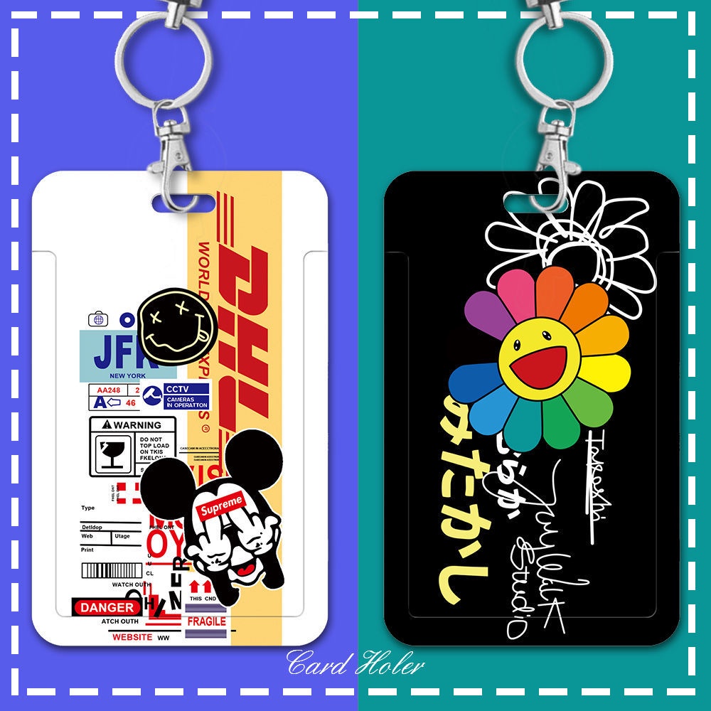 Mickey DHL name card card case bus cartoon card holder student meal ...