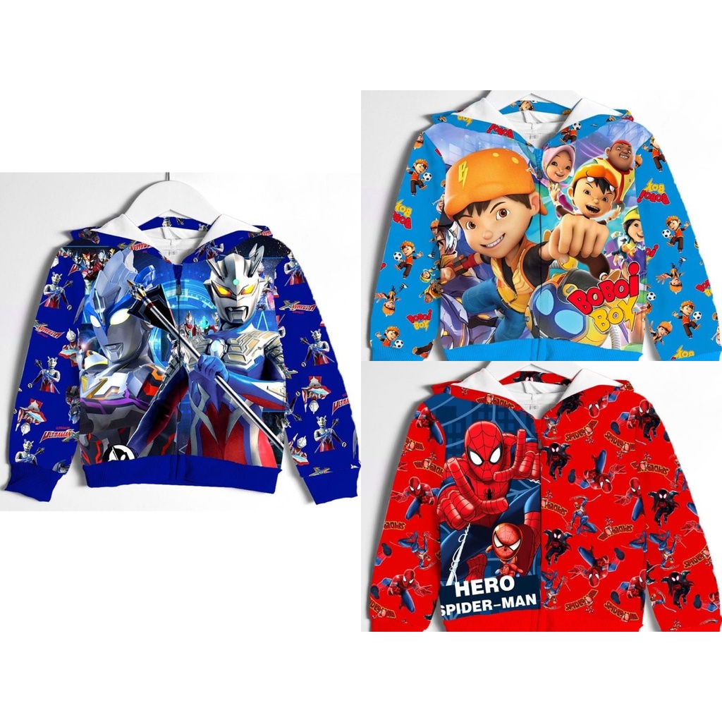 [ 4y - 7y ] ULTRAMAN SPIDERMAN BOBOIBOY Boy Hoodie Jacket Sweater ...