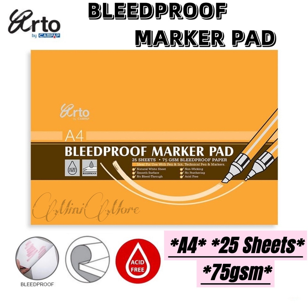 (MiniMore) Arto By Campap Bleedproof Marker Pad (75gsm) -A4*25 sheet ...