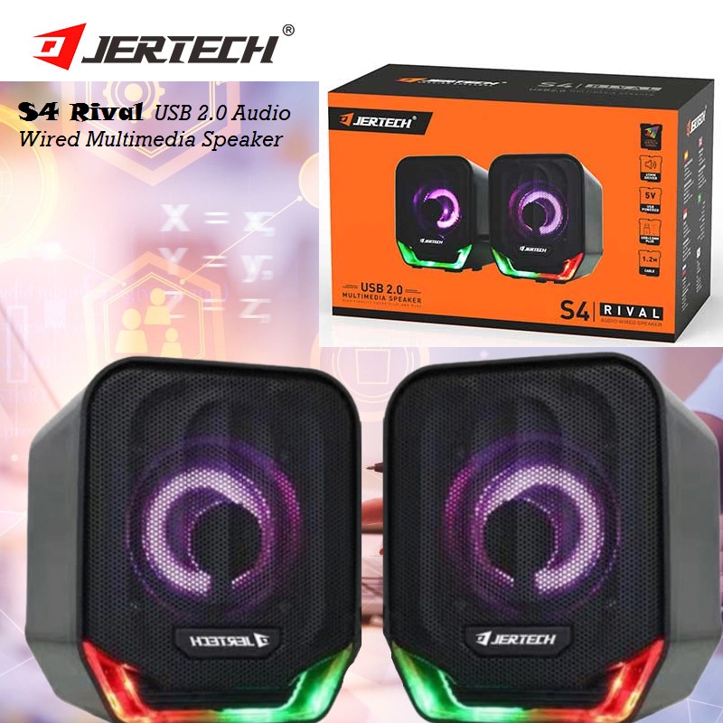 JERTECH S4 Rival USB 2.0 Audio LED Wired Multimedia Speaker | Shopee ...