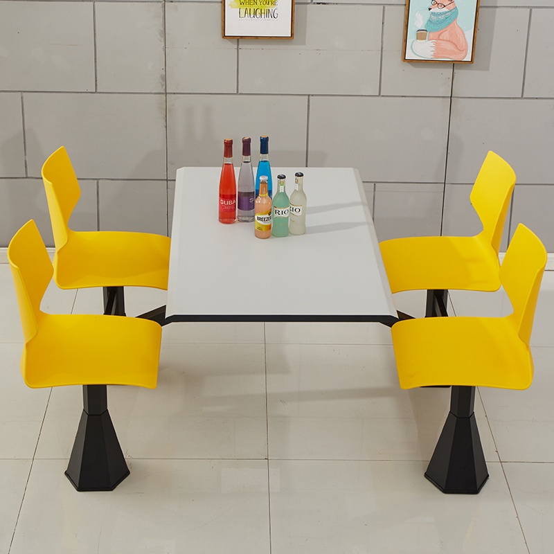 Fast food tables and chairs, simple staff canteen, unit conjoined 4 ...