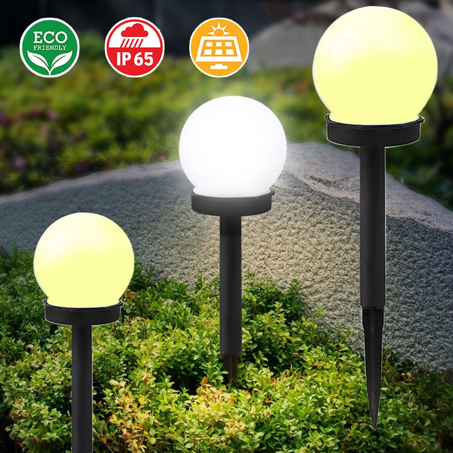 Solar Panel LED Round Ball Light Outdoor Path Landscape Lawn Garden ...