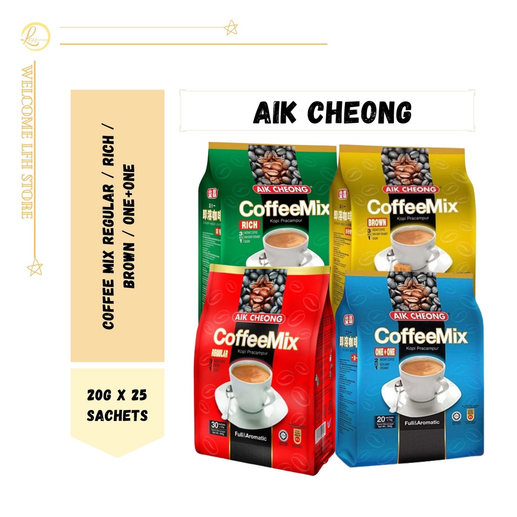 Aik Cheong Coffee Mix Full & Aromatic Brown (20s x 18g) No Sugar (18s x 15g) | Shopee Malaysia
