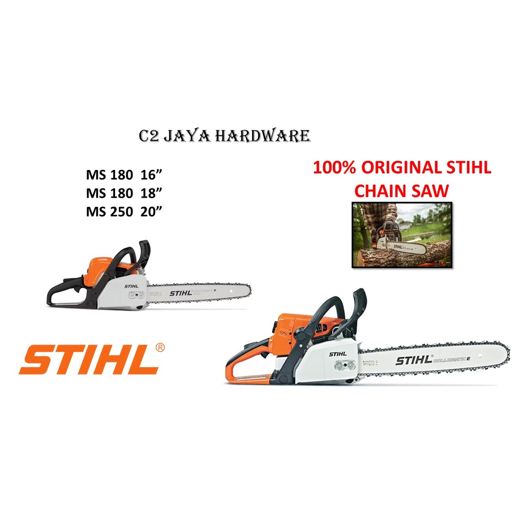 STIHL MS180 16"/18'' MS250 20" Chain Saw 100% ORIGINAL STIHL CHAIN SAW | Shopee Malaysia