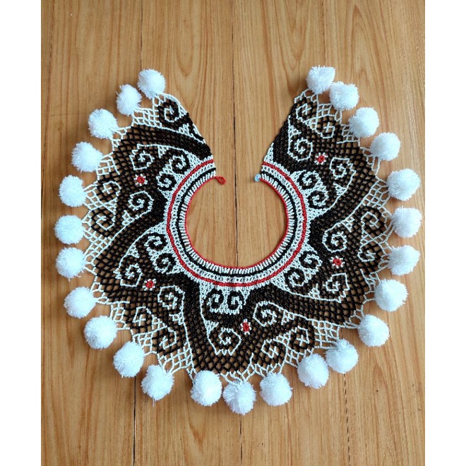 Pompom Lotus Pompom Tango/ Adult Women's Beaded Vest/ typical of Dayak ...