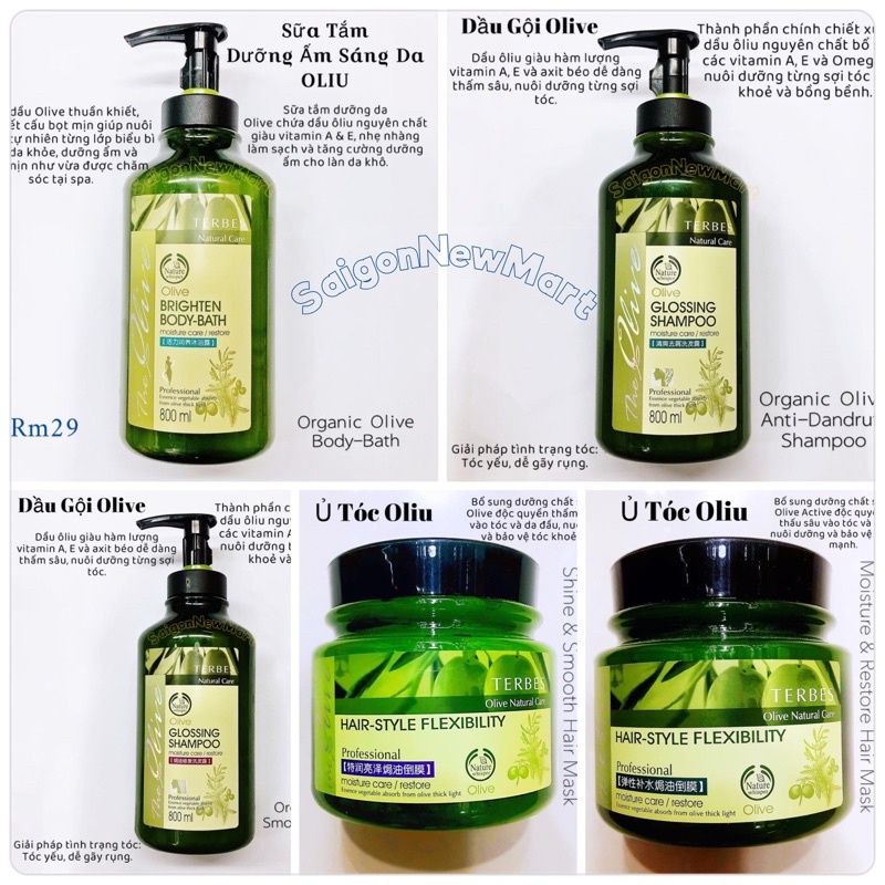 Dau Goi , Sua Tam , U Toc Olive Natural Shampoo 800ml | Shopee Malaysia