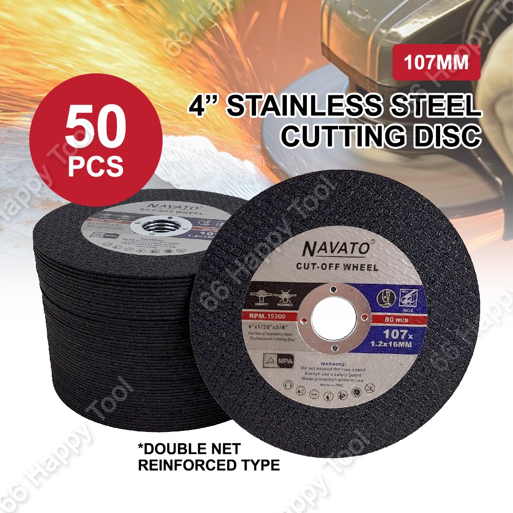 107mm 4" Stainless Steel Cutting Disc 50pcs Navato Angle Grinder Wheel ...