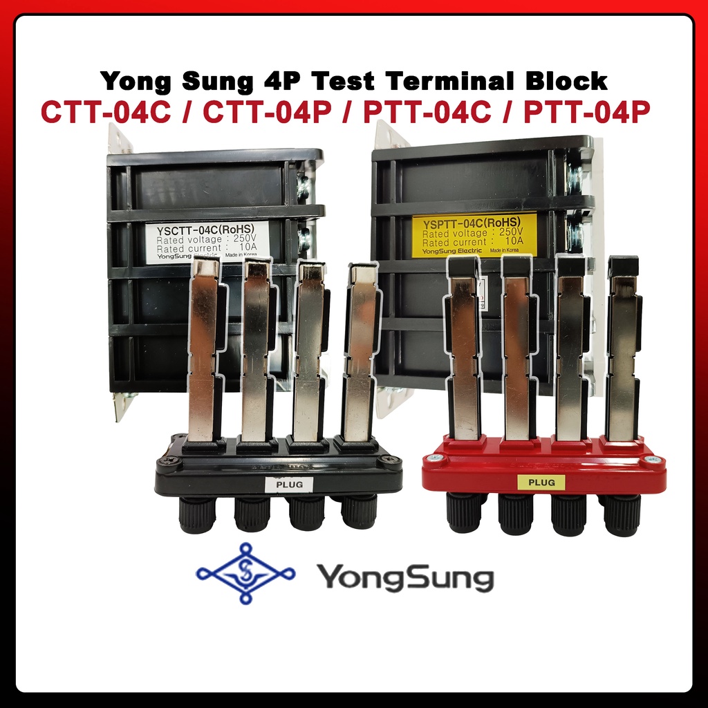 Yong Sung Test Terminal Block 4 Pole ( YSCTT-04C / YSCTT-04P / YS-PTT ...