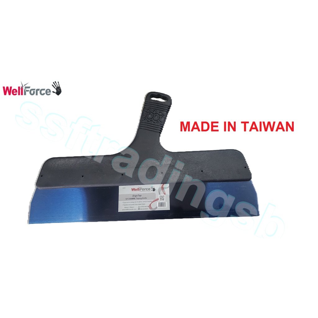 WELLFORCE ERGOTAP BLUE STEEL TAPING KNIFE / WELLFORCE 14" PUTTY SCRAPER ...