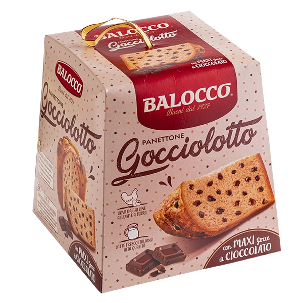 Balocco Panettone Gocciolotto, Italian Traditional Chocolate Chips Cake ...
